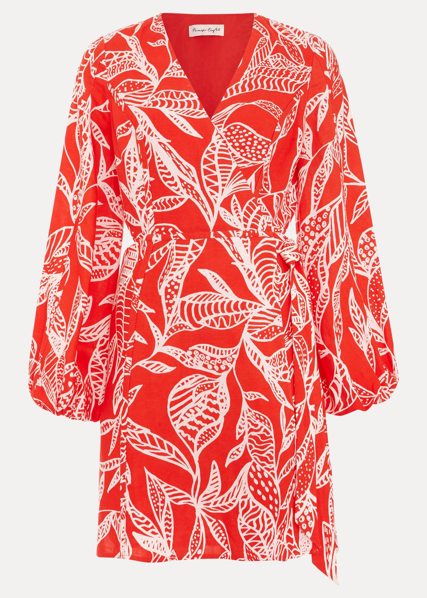 PHASE EIGHT Charlotte Red Wrap Mini Dress in Red | endource