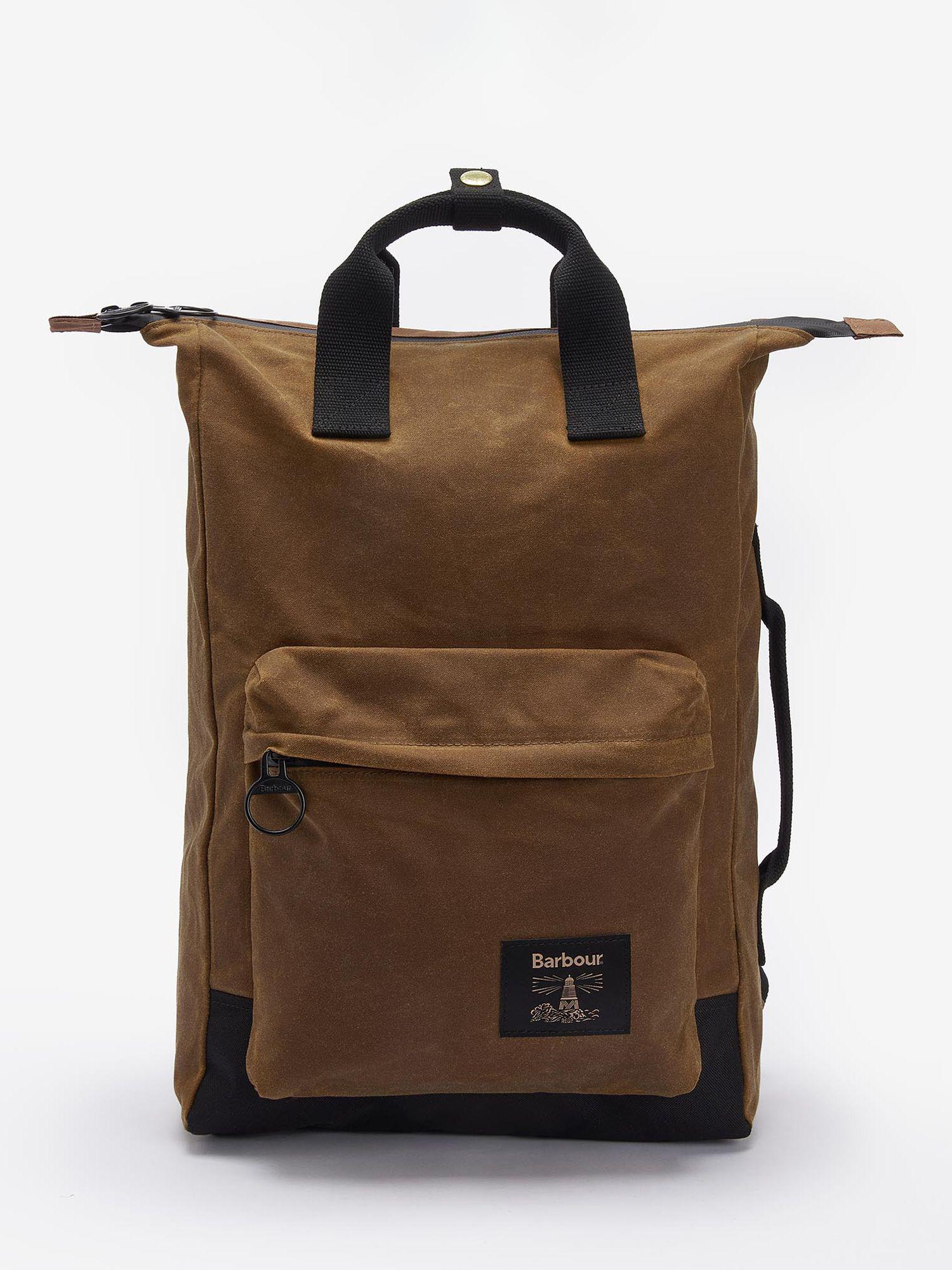 BARBOUR Field Waxed Cotton Backpack in Olive | endource