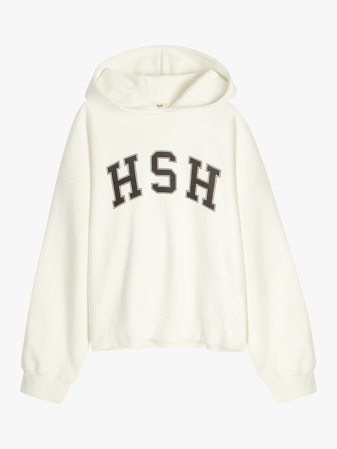 HUSH Graphic Cropped Hoodie in Ivory | endource