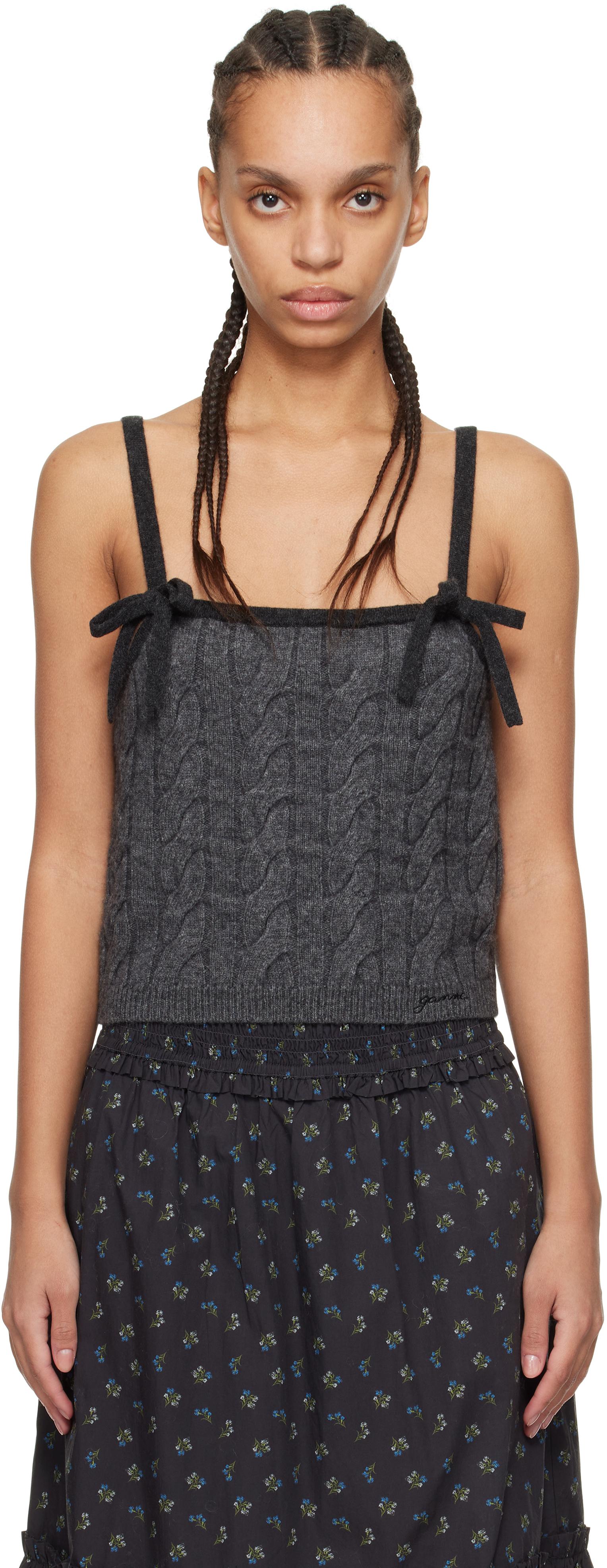 GANNI Cashmere Mix Strap Tank Top | endource