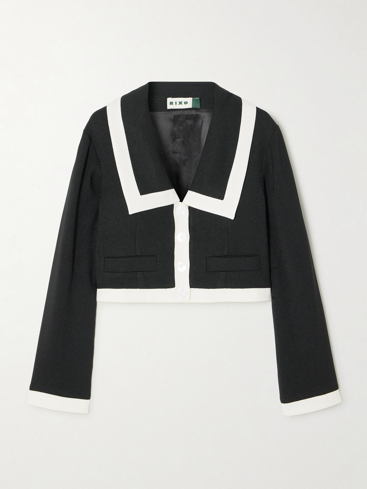 RIXO Selita Bouclé Jacket in Black | endource