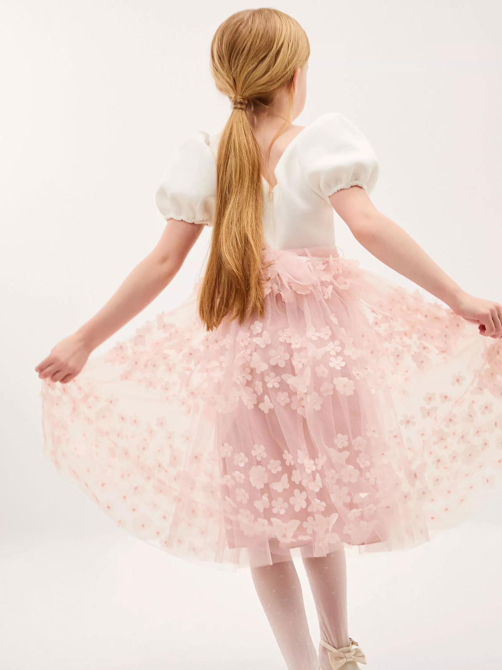 Monsoon Kids' Laura Scuba Dress, Dusky Pink | endource