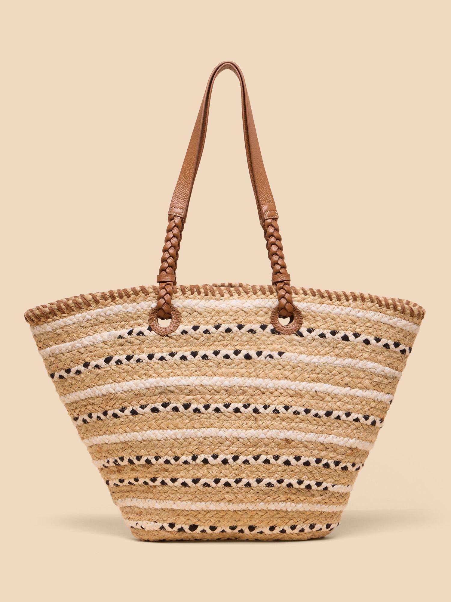 WHITE STUFF Demi Stripe Jute Tote Bag in Multi | endource