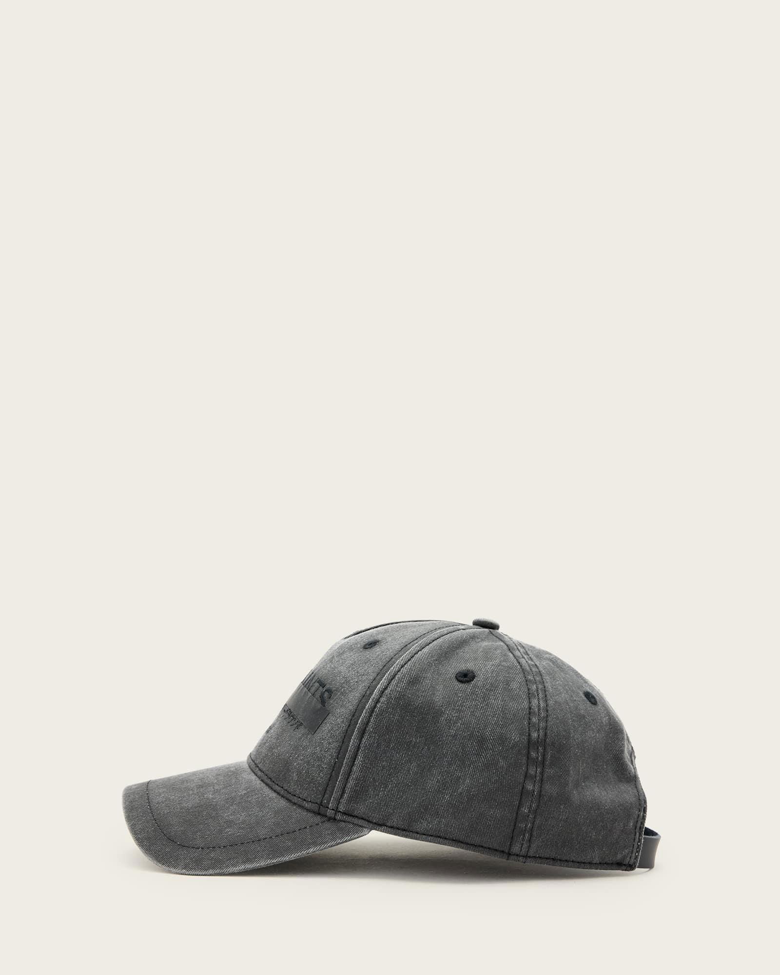 ALLSAINTS Redact Logo Print Baseball Cap in Washed Black | endource