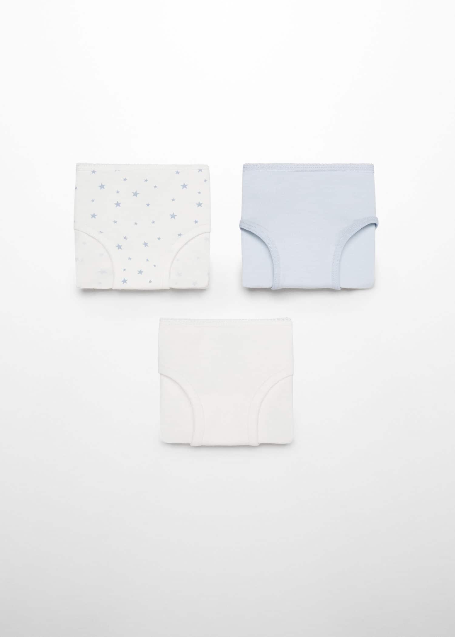 Mango 3 Pack Cotton Panties In Sky Blue Endource