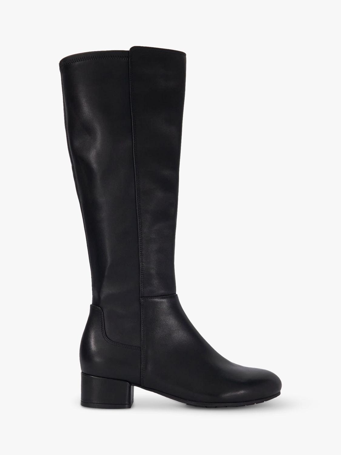 DUNE Tayla Leather Long Boots in Black | endource