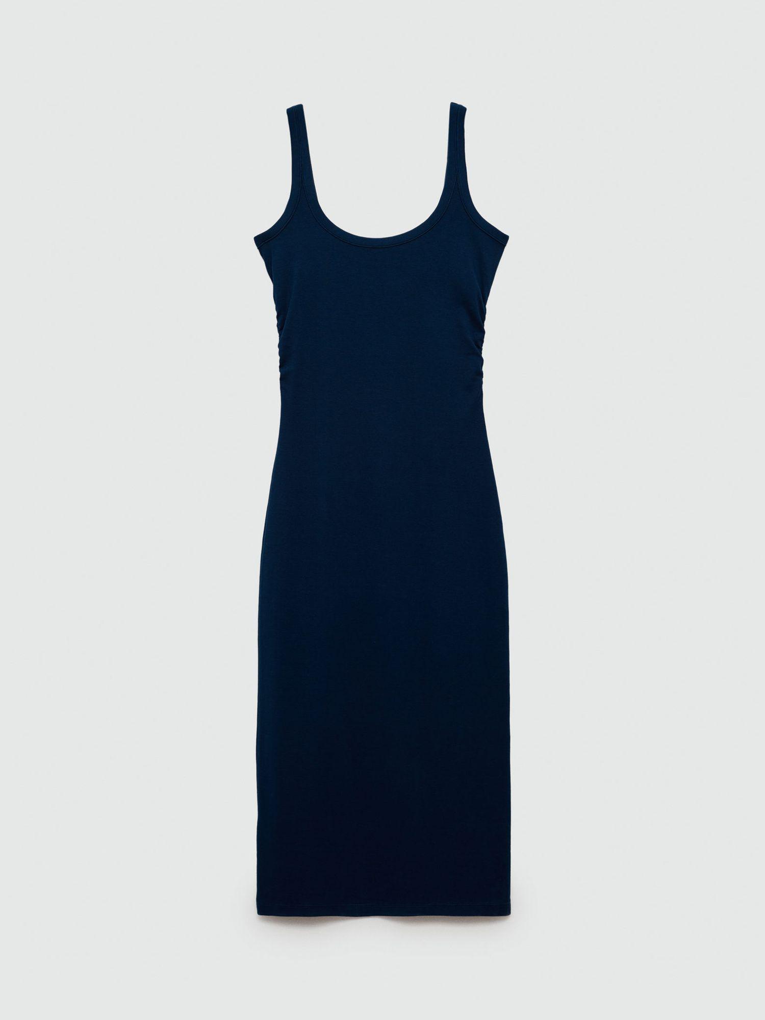 MANGO Maya Bodycon Dress in Navy | endource