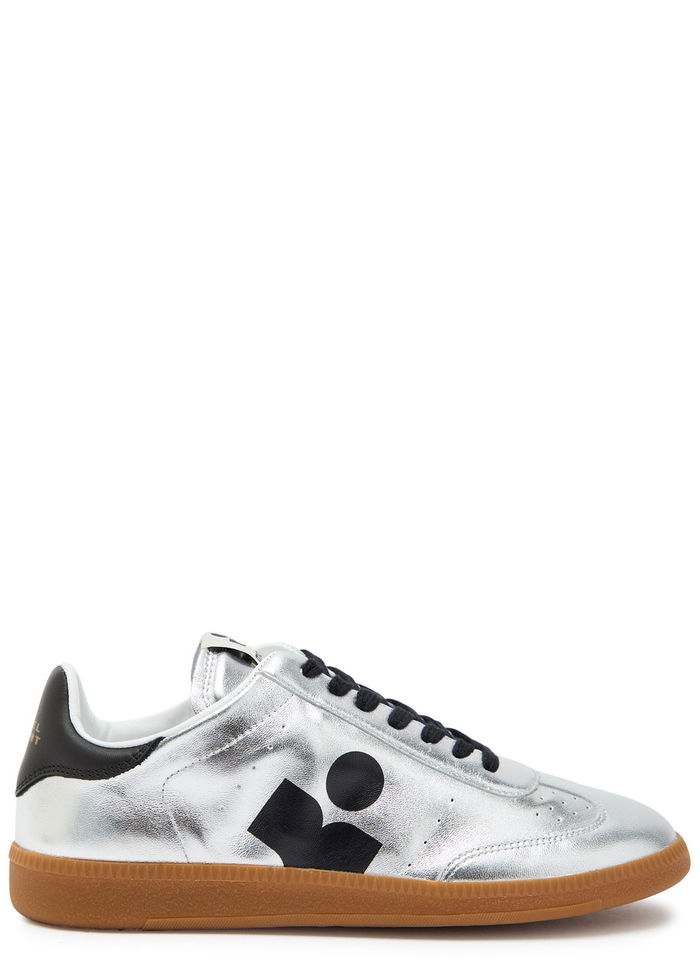 MARANT ÉTOILE Kaycee Logo Metallic Leather Sneakers | endource