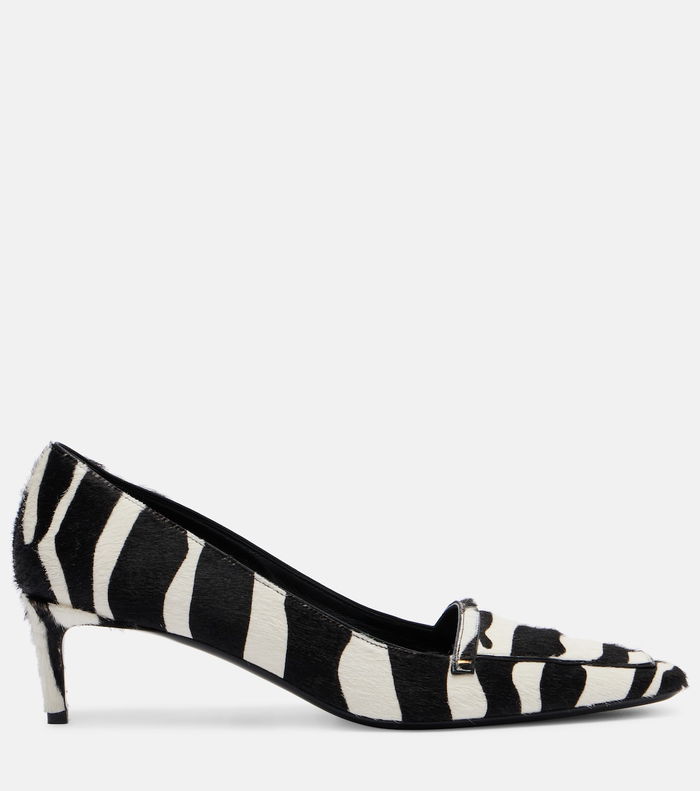 KHAITE Celia 50 Zebra-Print Calf Hair Pumps | endource