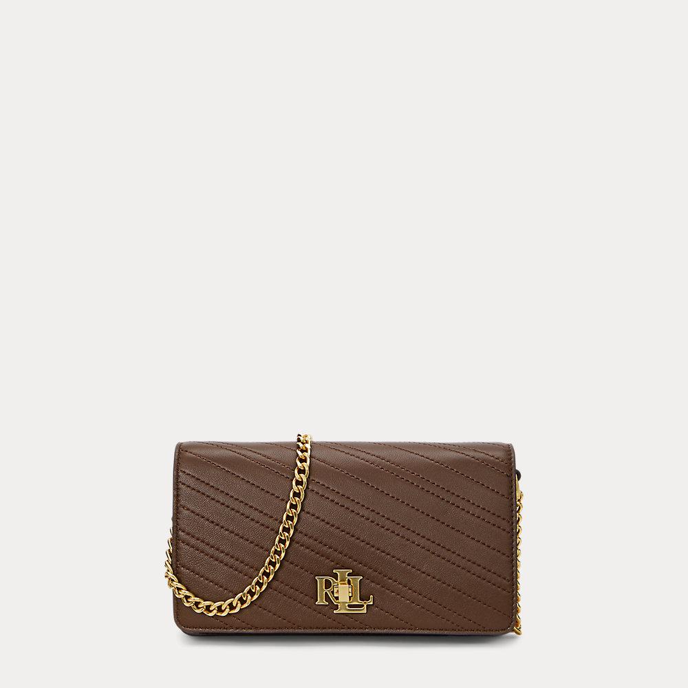 LAUREN RALPH LAUREN Stitched Crossbody Turn-Lock Tech Case in Brown ...