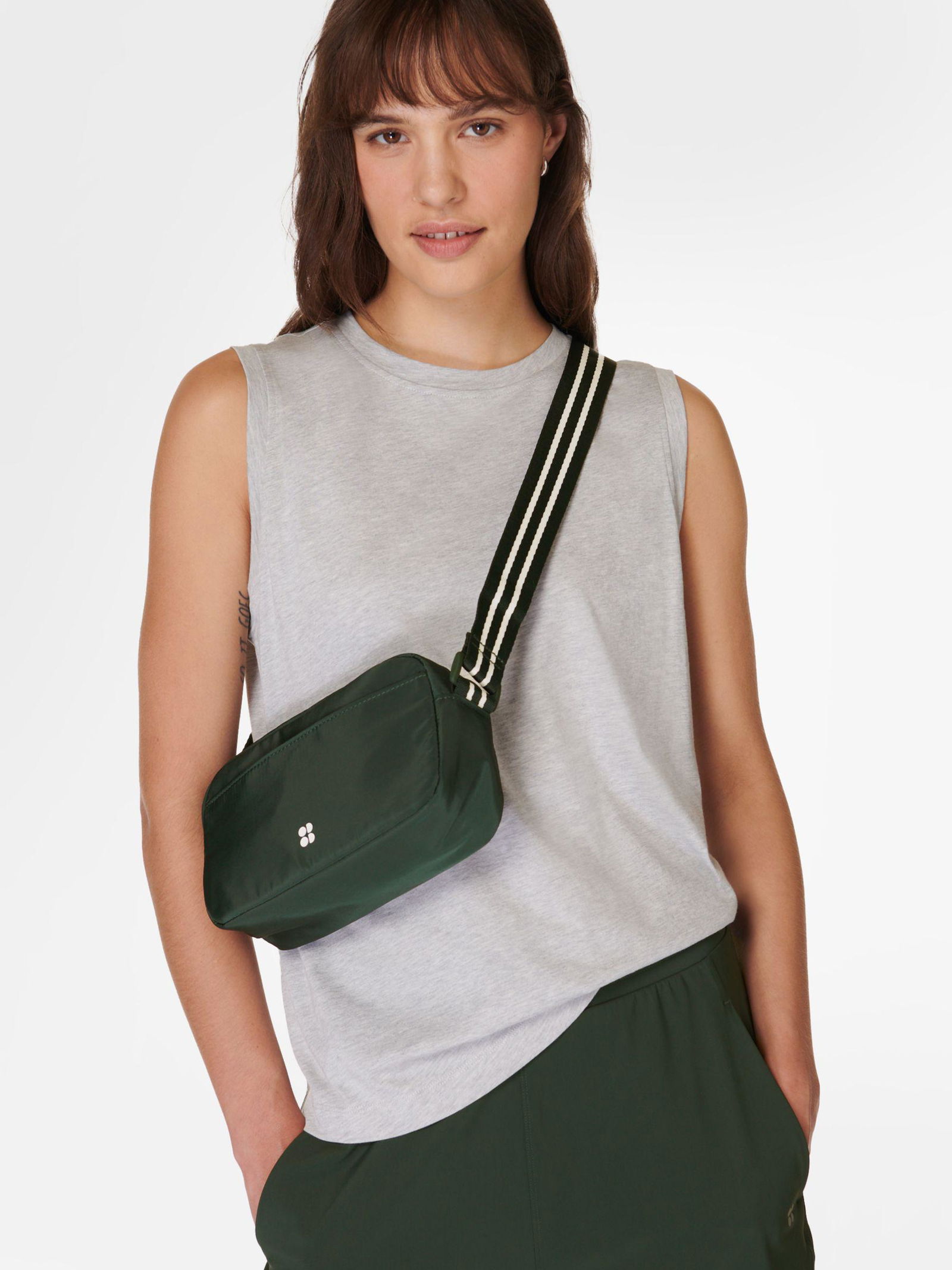 SWEATY BETTY All Day Crossbody in Trek Green | endource