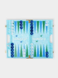 HUNZA G Backgammon Board - Blue - Blue Marble | endource