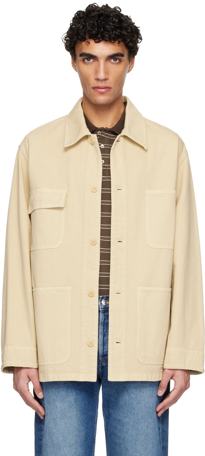 A.P.C. Beige Embroidered Overshirt | endource