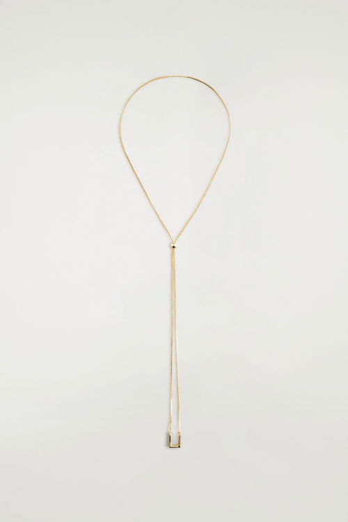 COS RECTANGULAR CHAIN PENDANT NECKLACE | endource