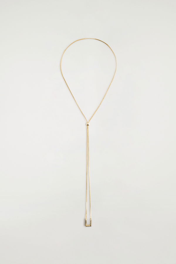 COS RECTANGULAR CHAIN PENDANT NECKLACE | endource