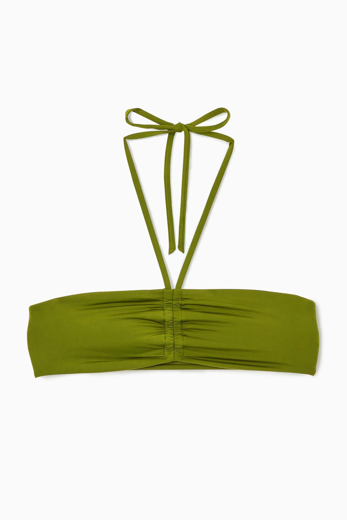 Cos Halterneck Bandeau Bikini Top In Green Endource