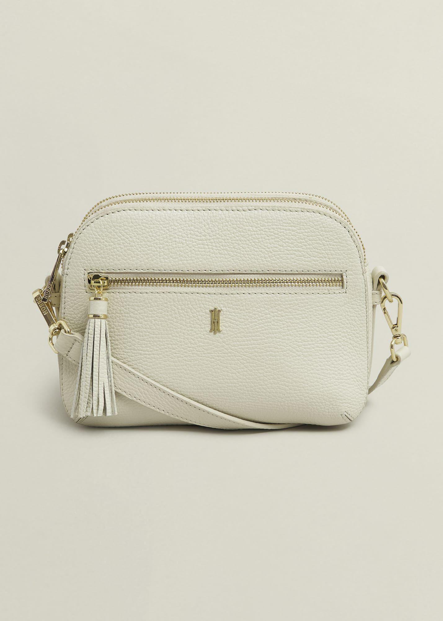 HOBBS Carlton Leather Crossbody Bag in Chalk Beige | endource