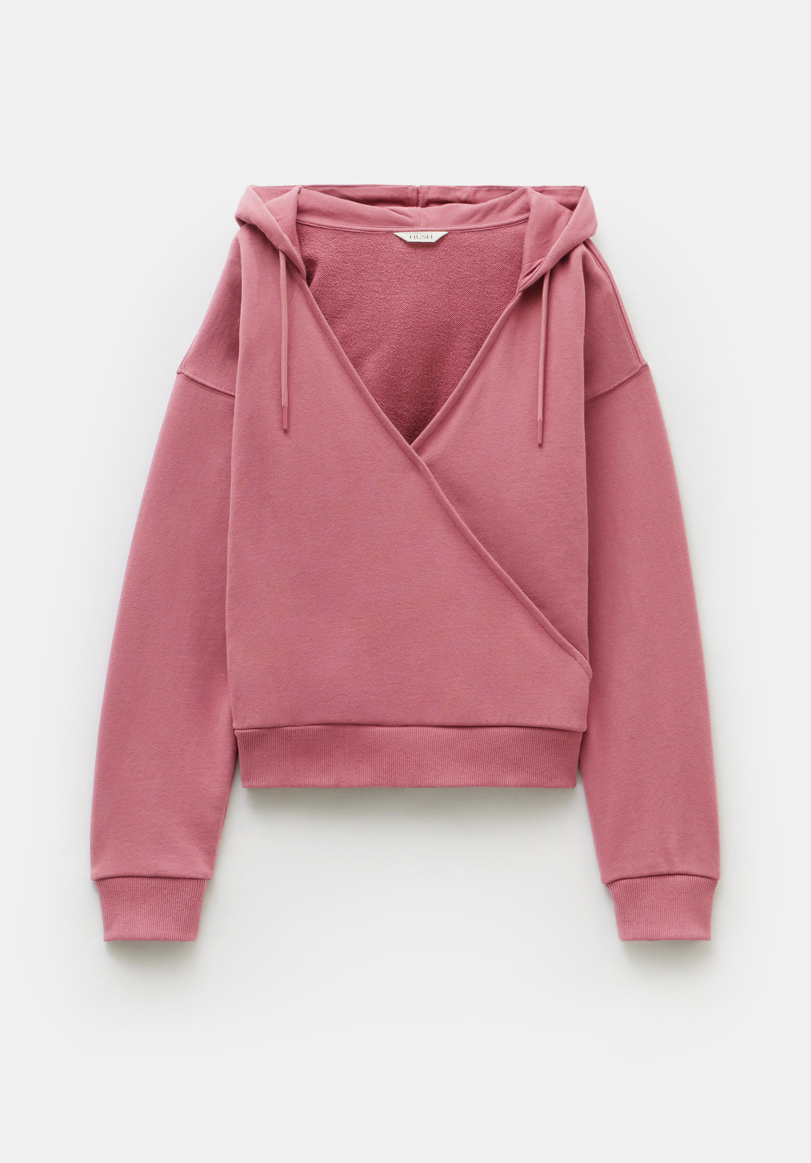 HUSH Daisy Wrap Hoodie in Dusty Pink | endource