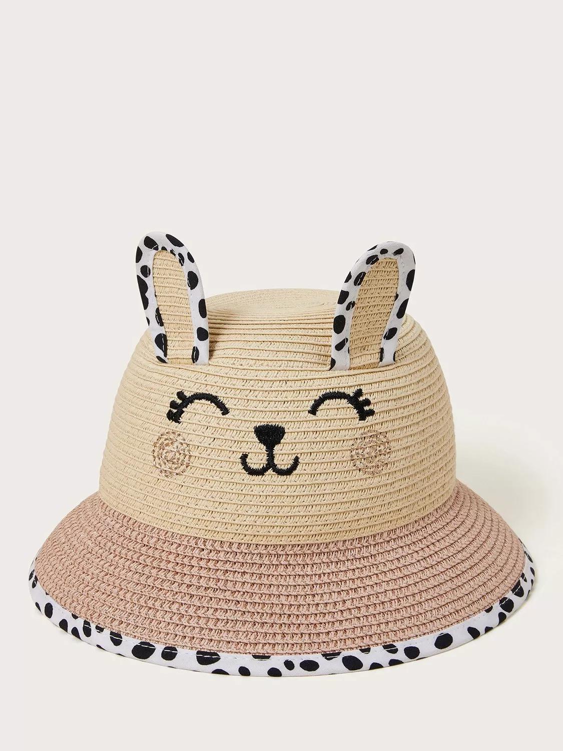 Monsoon Straw Bunny Hat in Pink | endource