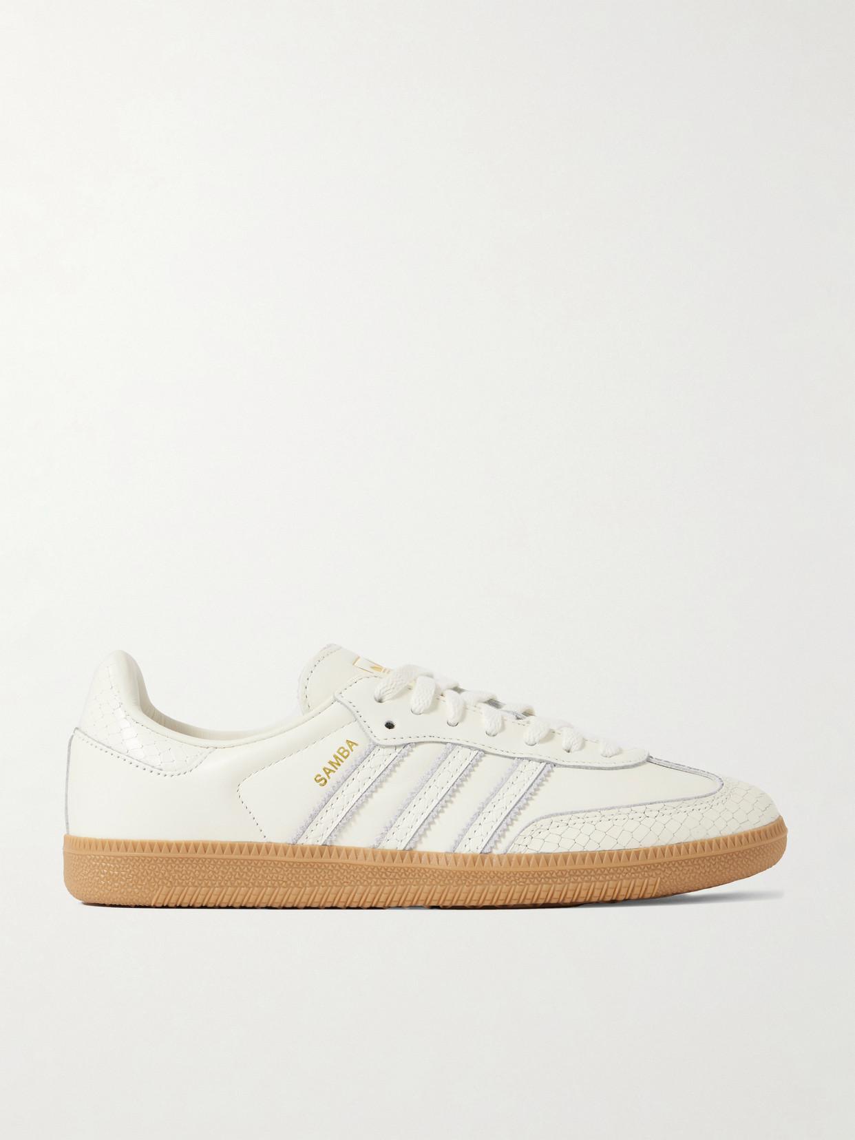 ADIDAS ORIGINALS Samba OG Suede-Trimmed Snake-Effect Leather Sneakers ...