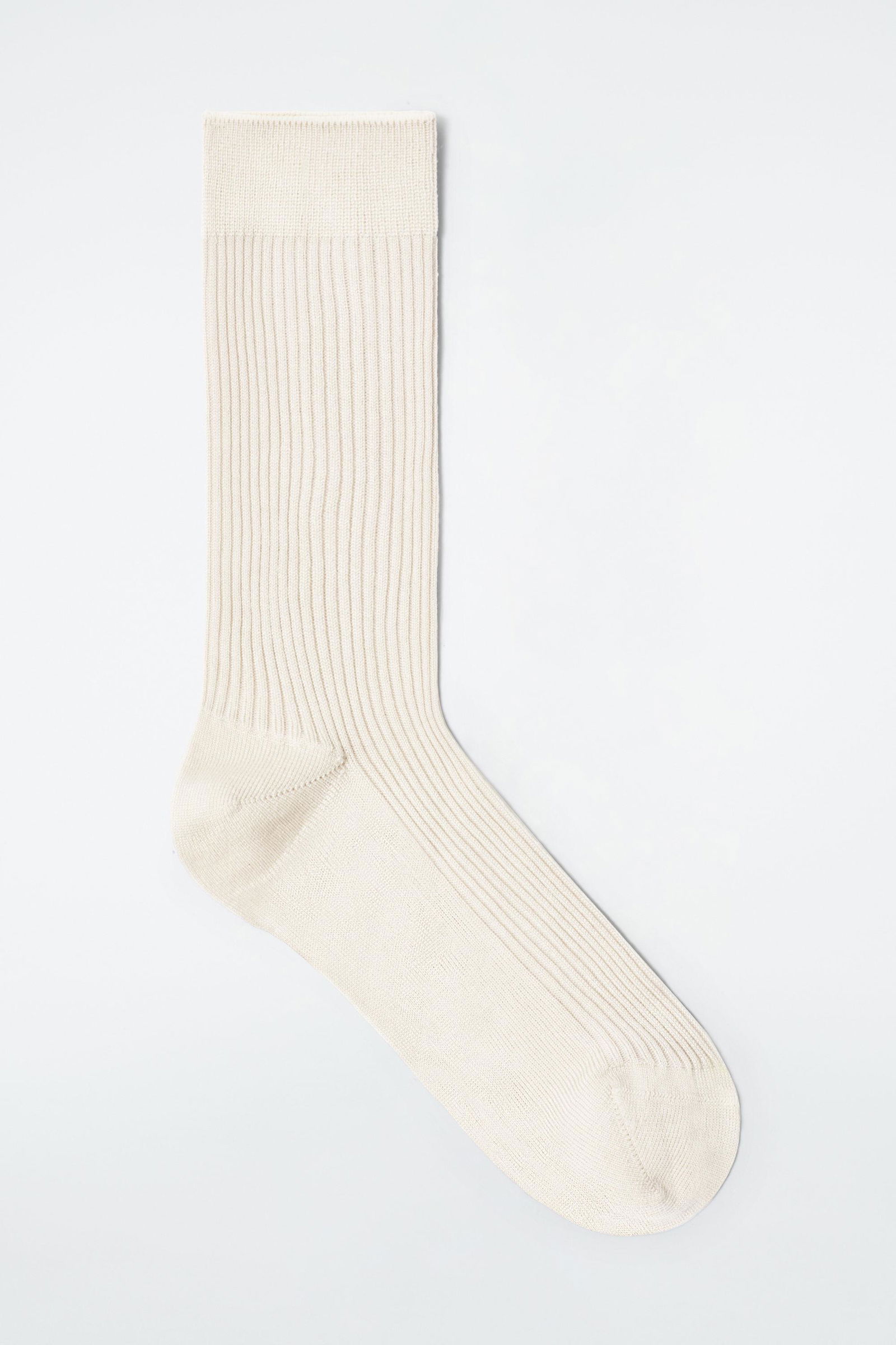 COS Ribbed Silk Socks in WHITE | endource