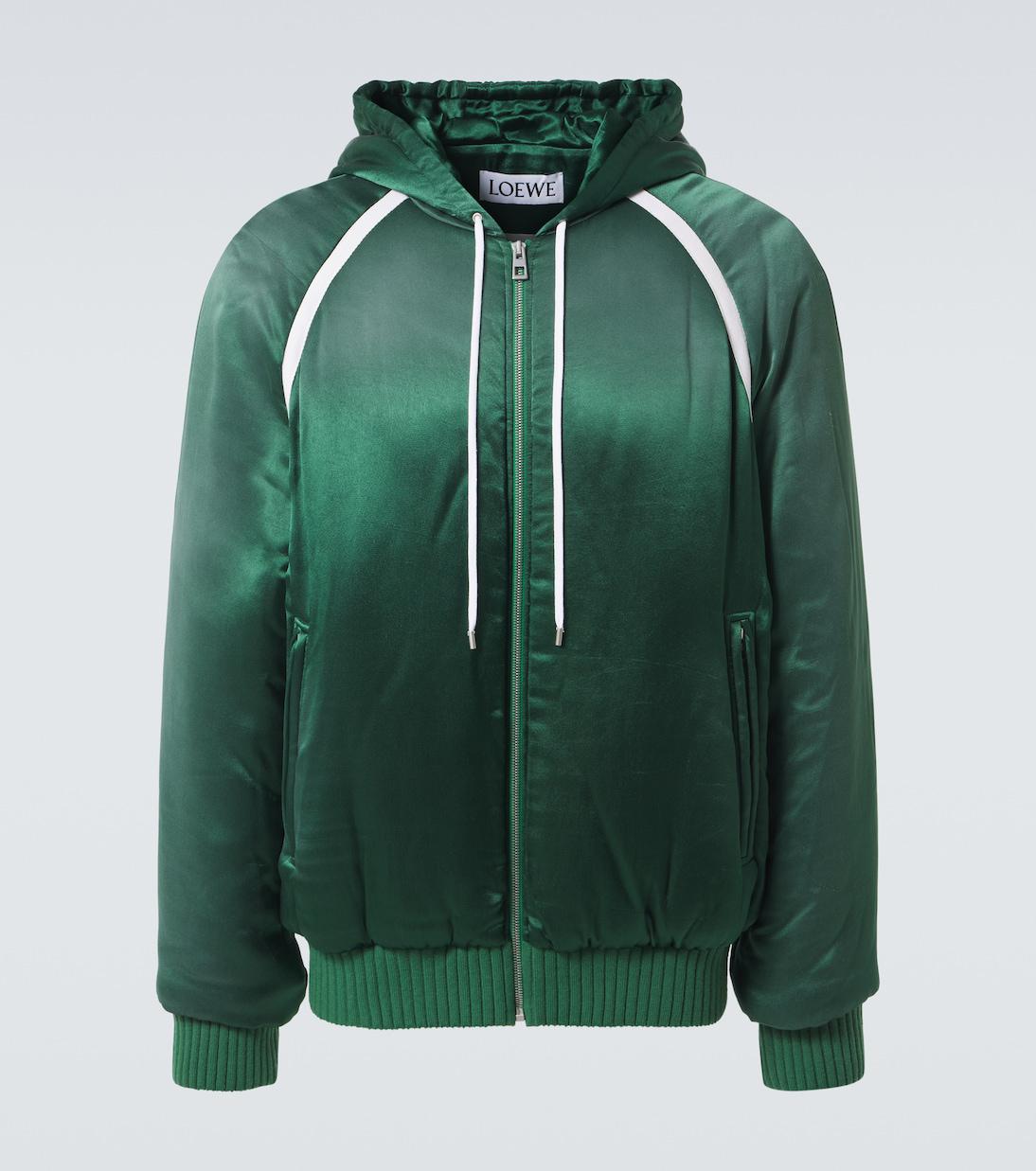 LOEWE Satin Tracksuit Jacket in Green | endource
