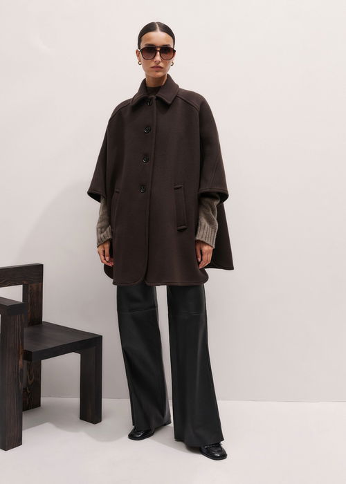 ME+EM Wool-Blend Engineered Seam Cape Coat | endource