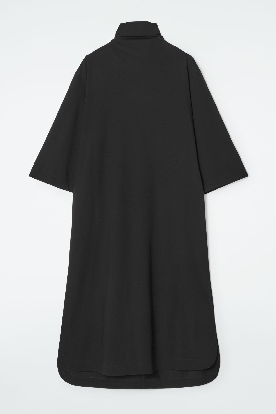 COS Tie-Detail Turtleneck Dress in BLACK | endource