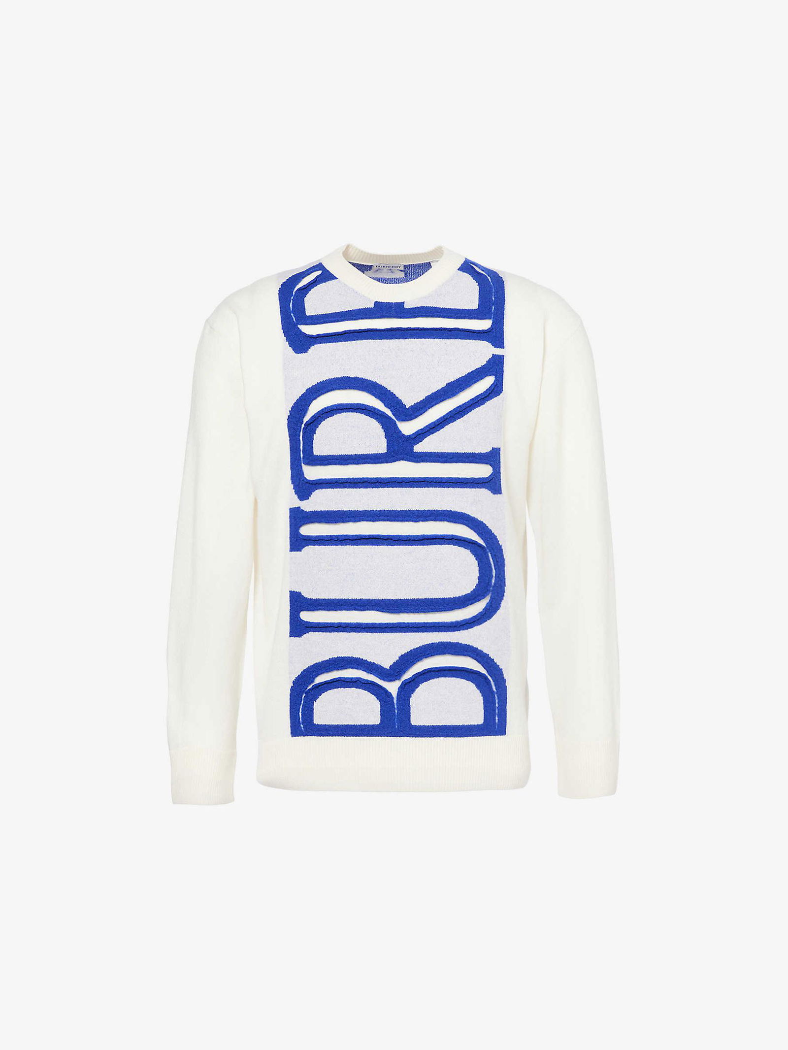 BURBERRY Crewneck Knitted Regular-Fit Wool Jumper in String | endource