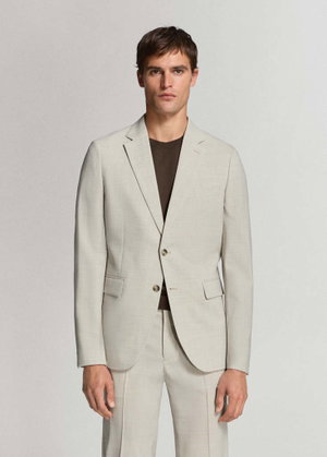 MANGO Turin 100% Wool Suit Blazer | endource