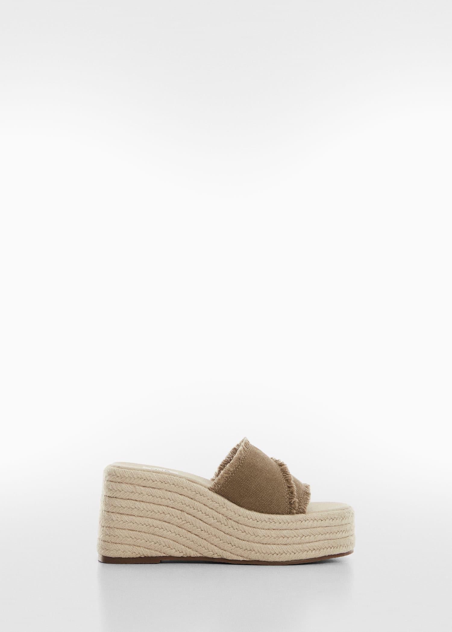 MANGO Esparto Platform Sandals in Coffee | Endource