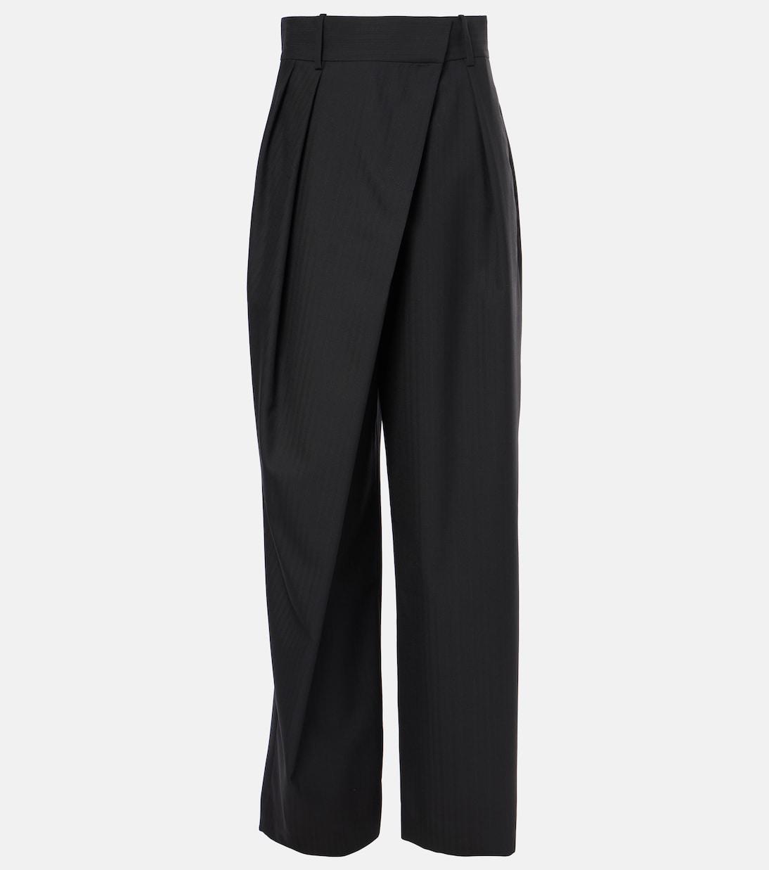LOEWE Wrap Wool Wide-Leg Pants | endource