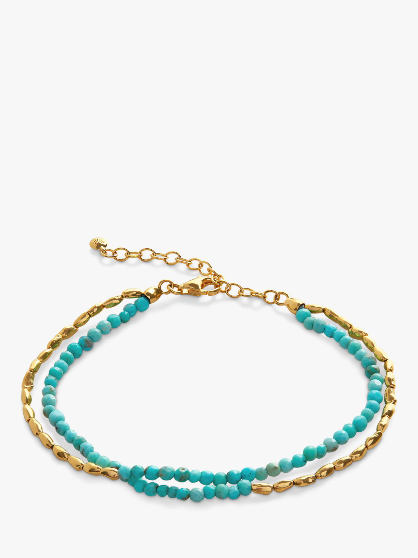 MONICA VINADER Nugget Turquoise and Rice Bead Layered Bracelet | endource