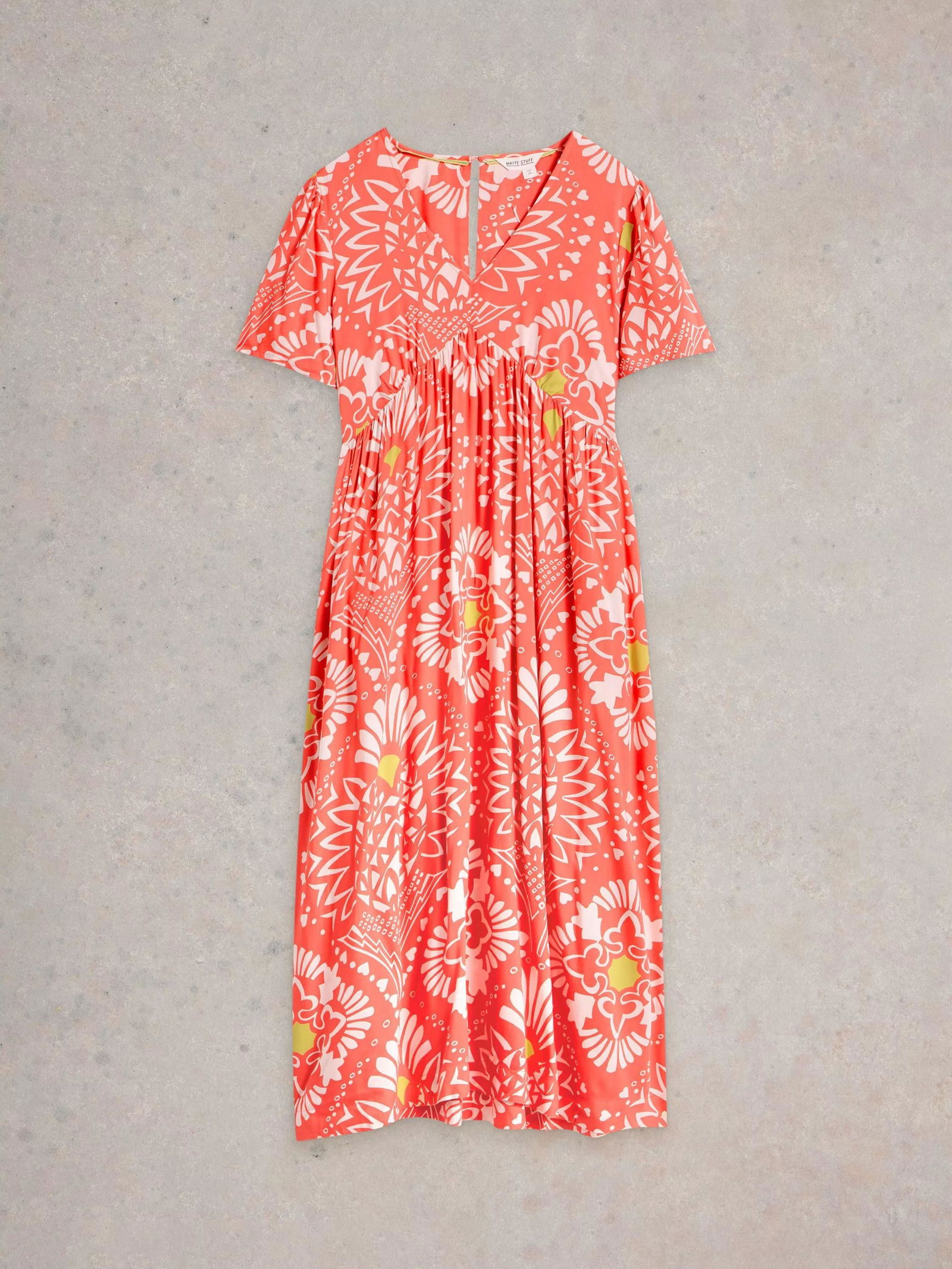 WHITE STUFF Lucy Floral V-Neck Midi Dress | endource