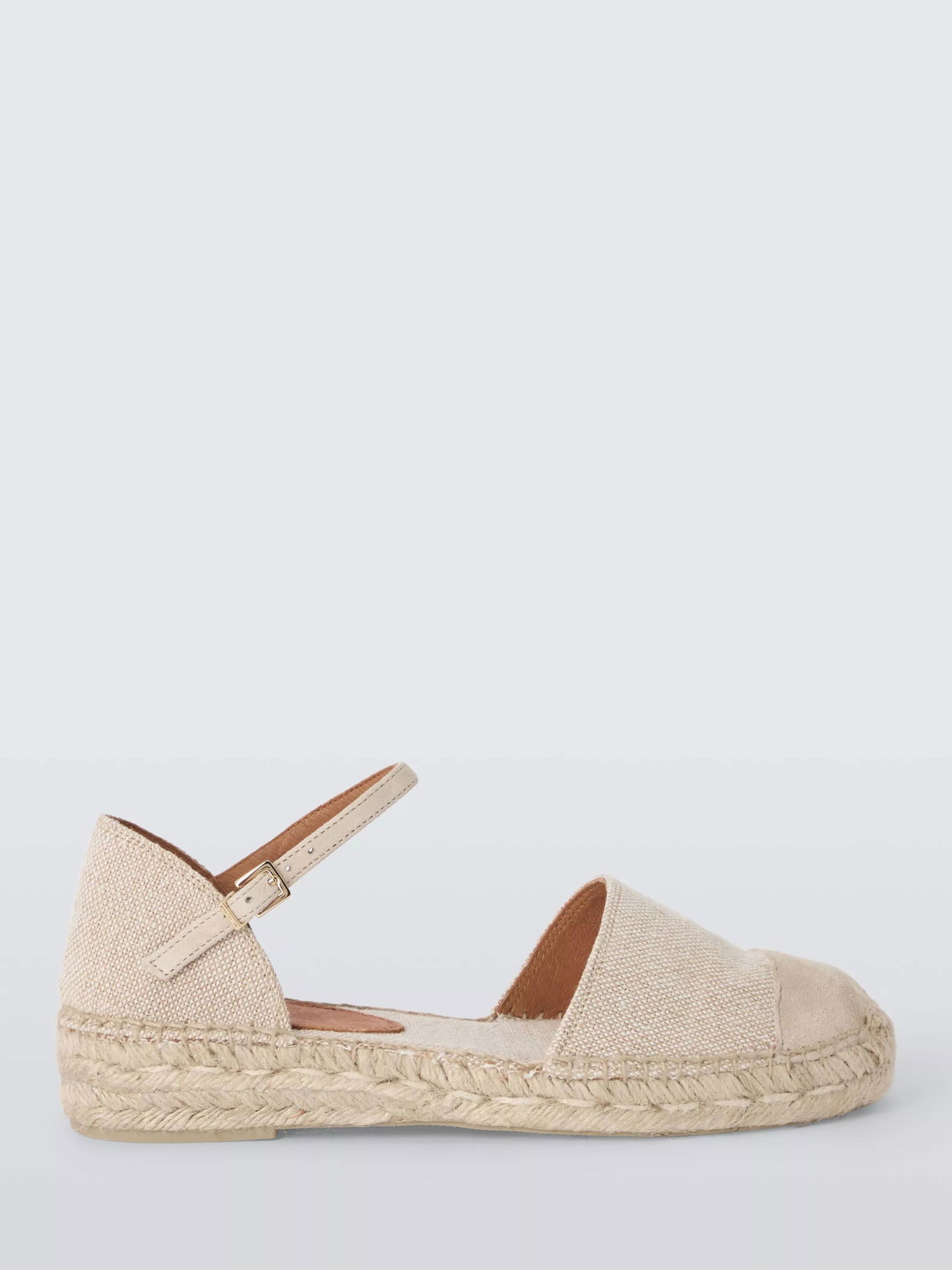 JOHN LEWIS Kennie Fabric Toe Cap Wedge Espadrilles Sandals in Beige | endource