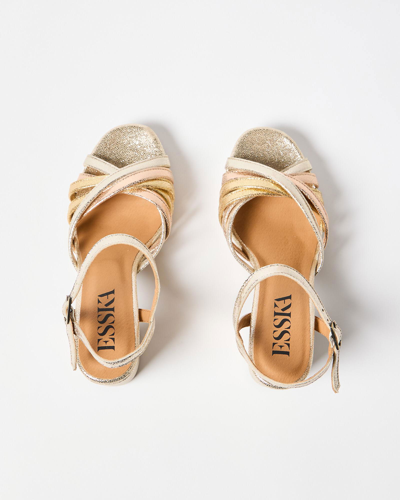 OLIVER BONAS Esska Veronica Mixed Metallic Platform Heeled Sandals in ...