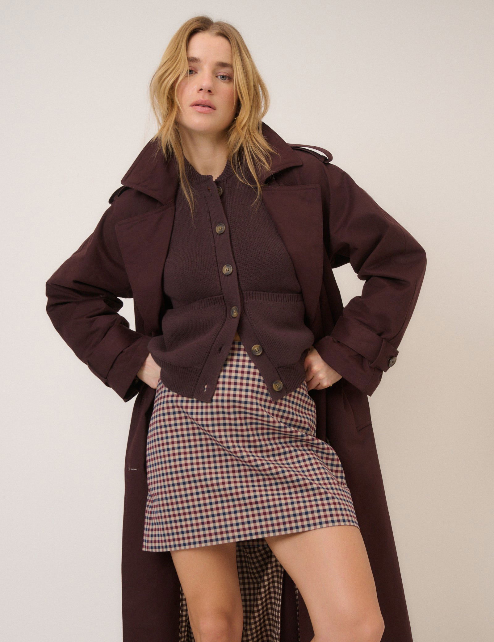 NOBODY'S CHILD Red & Navy Check Mini Skirt | endource