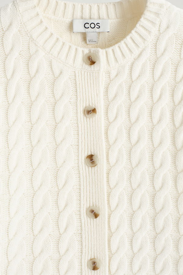 COS CABLE-KNIT MERINO WOOL CARDIGAN | endource