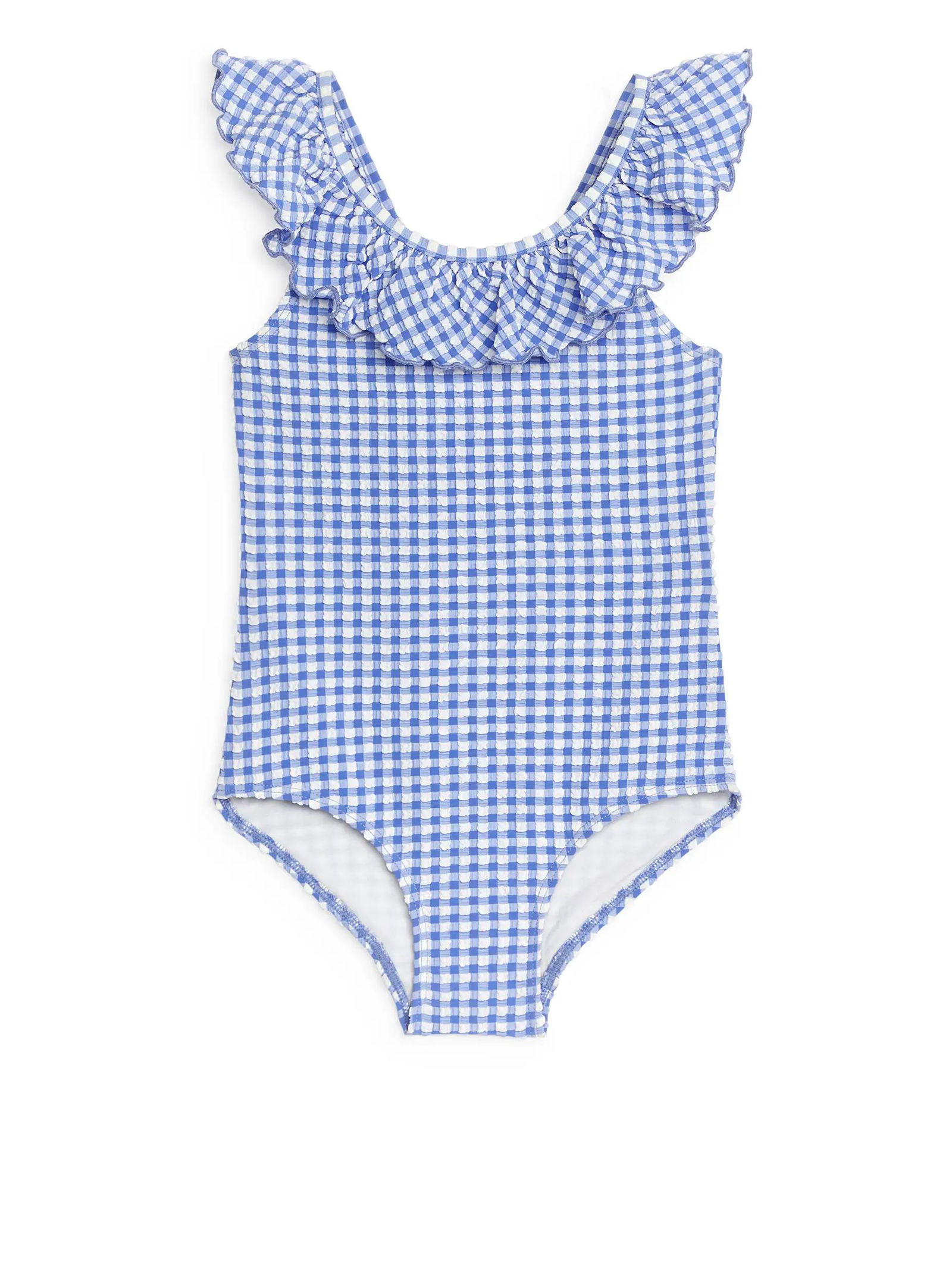 ARKET Gingham Swimsuit in Blue/White | endource