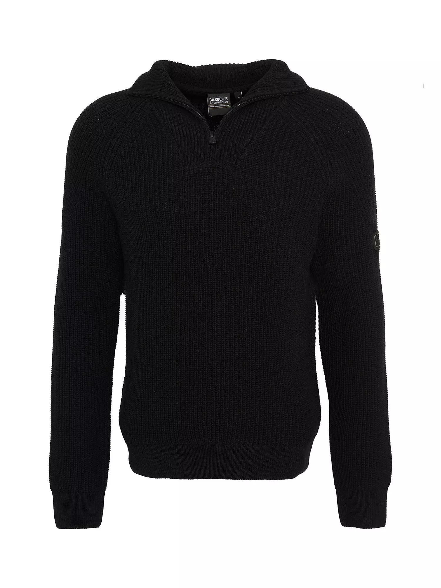 BARBOUR Chester Half-Zip Jumper in Black | endource