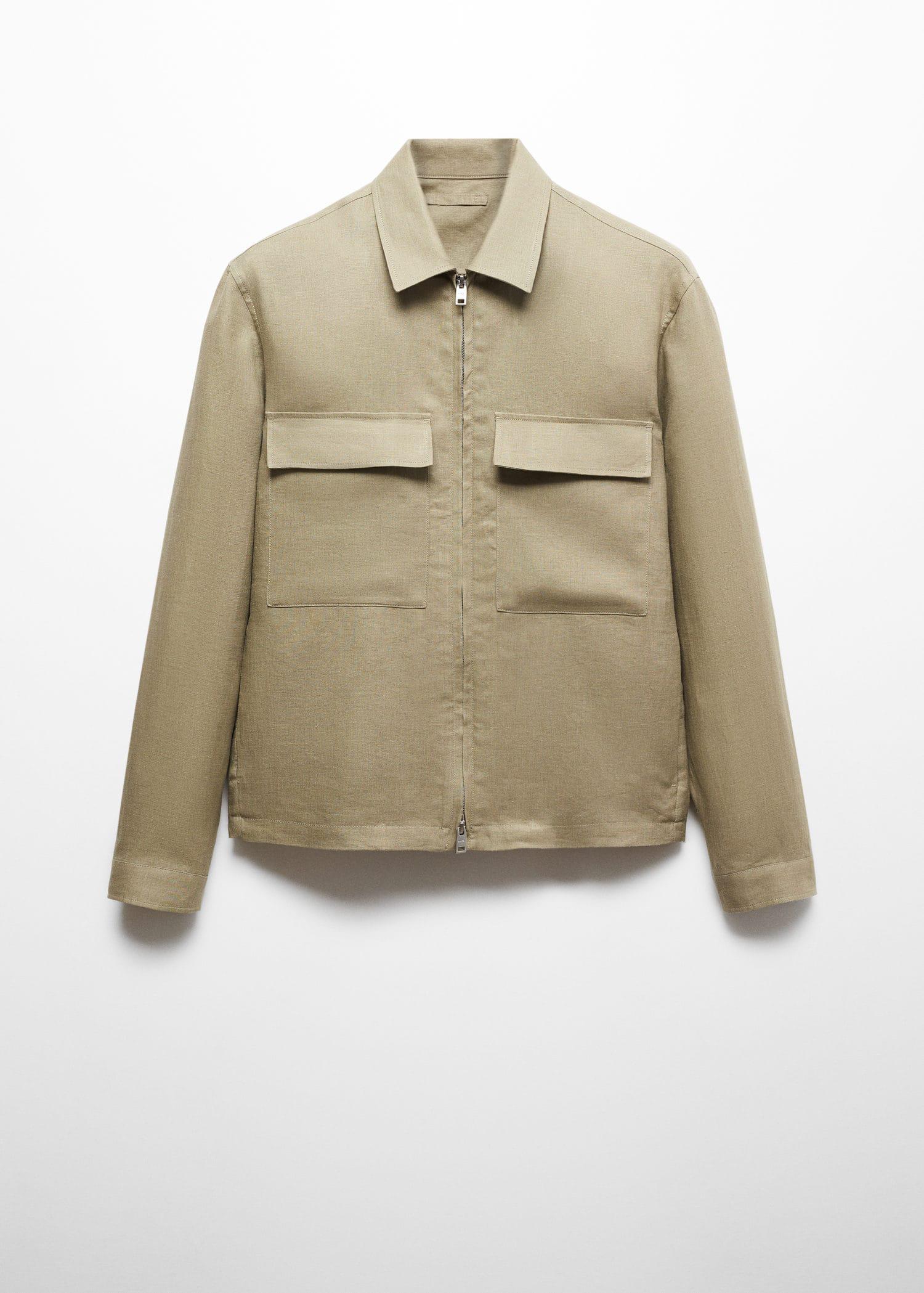 MANGO Linen Jacket With Pockets | Endource