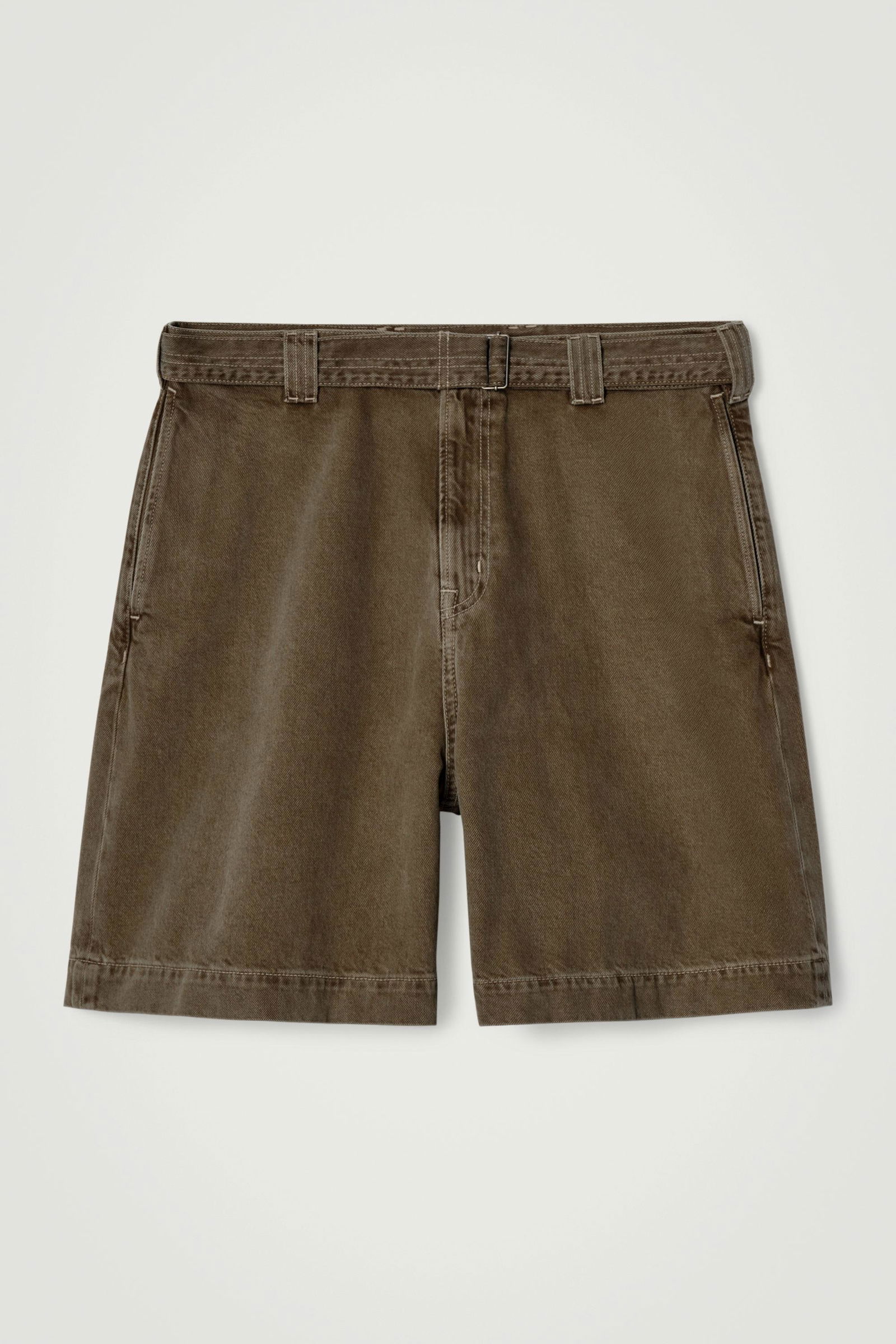 COS Belted Denim Shorts in TOBACCO | endource
