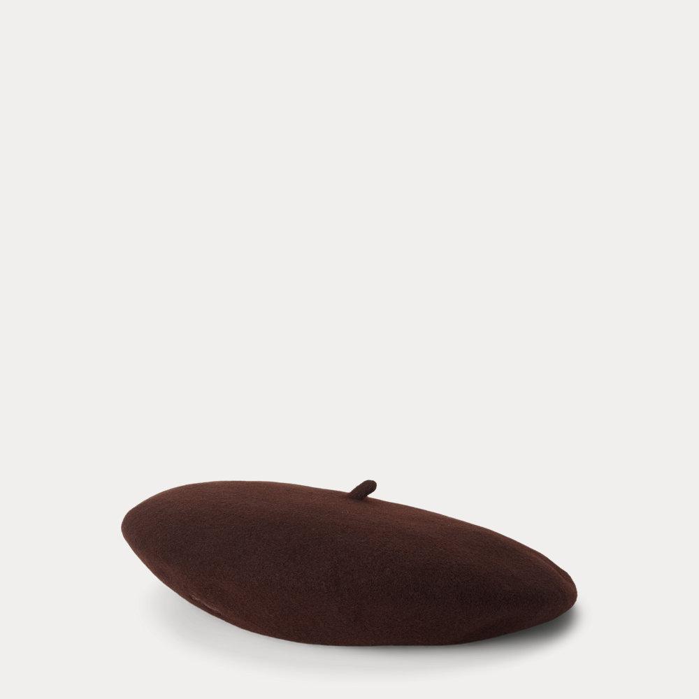 POLO RALPH LAUREN Felted Wool Beret in Brown | Endource