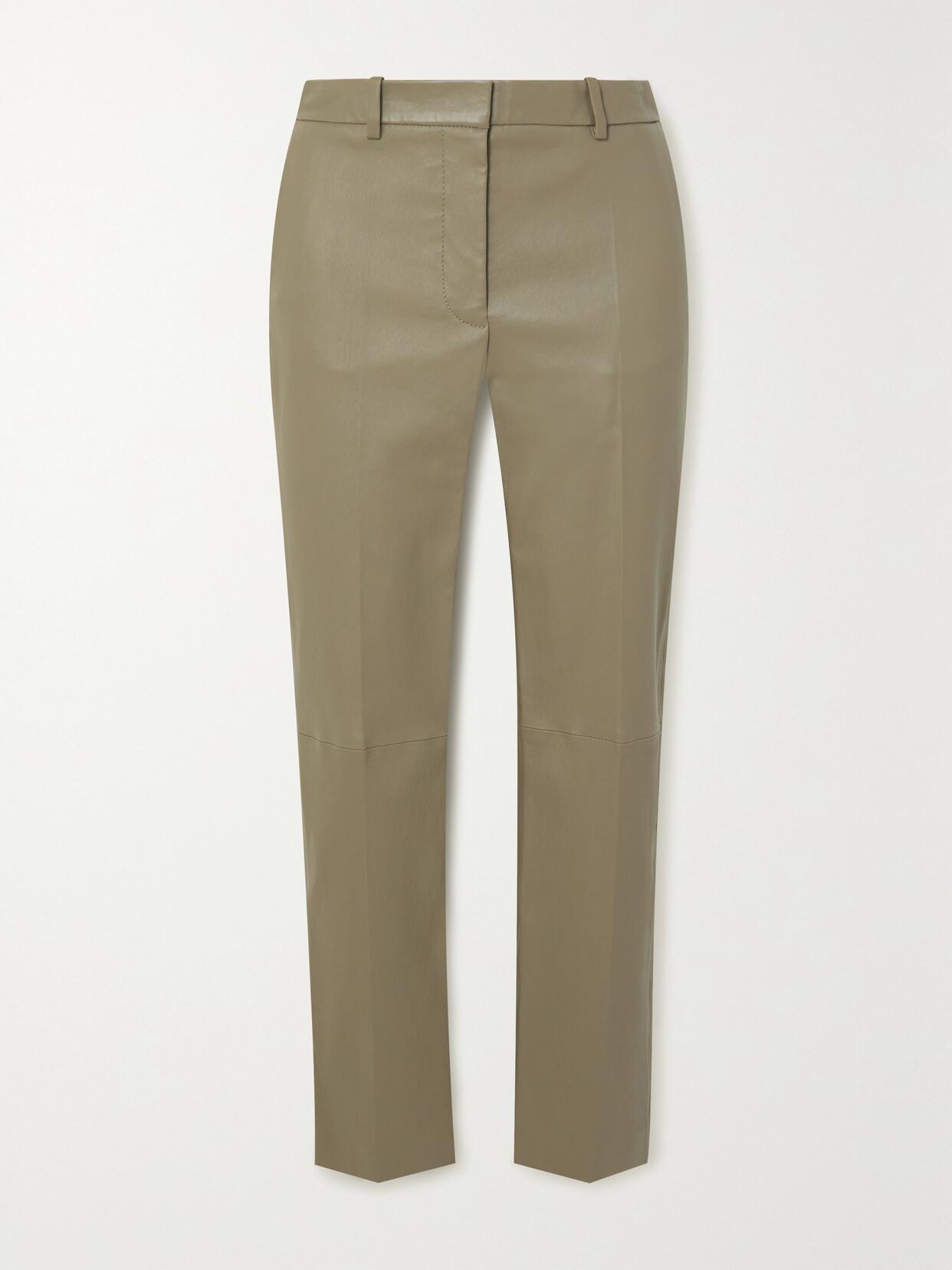 JOSEPH Coleman Leather Skinny Pants in Brown | endource