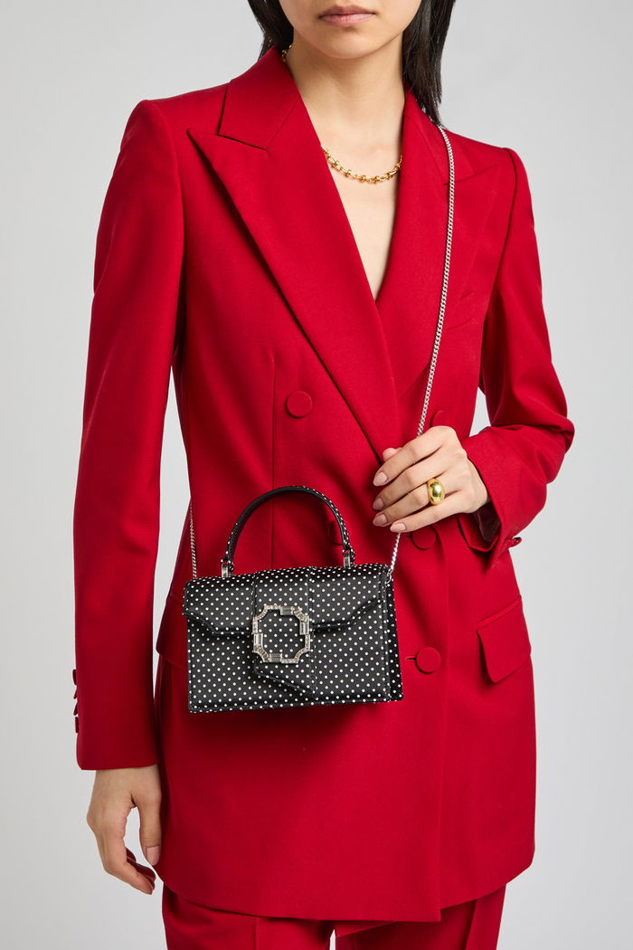 MALONE SOULIERS Audrey Mini Satin Top Handle Bag | endource