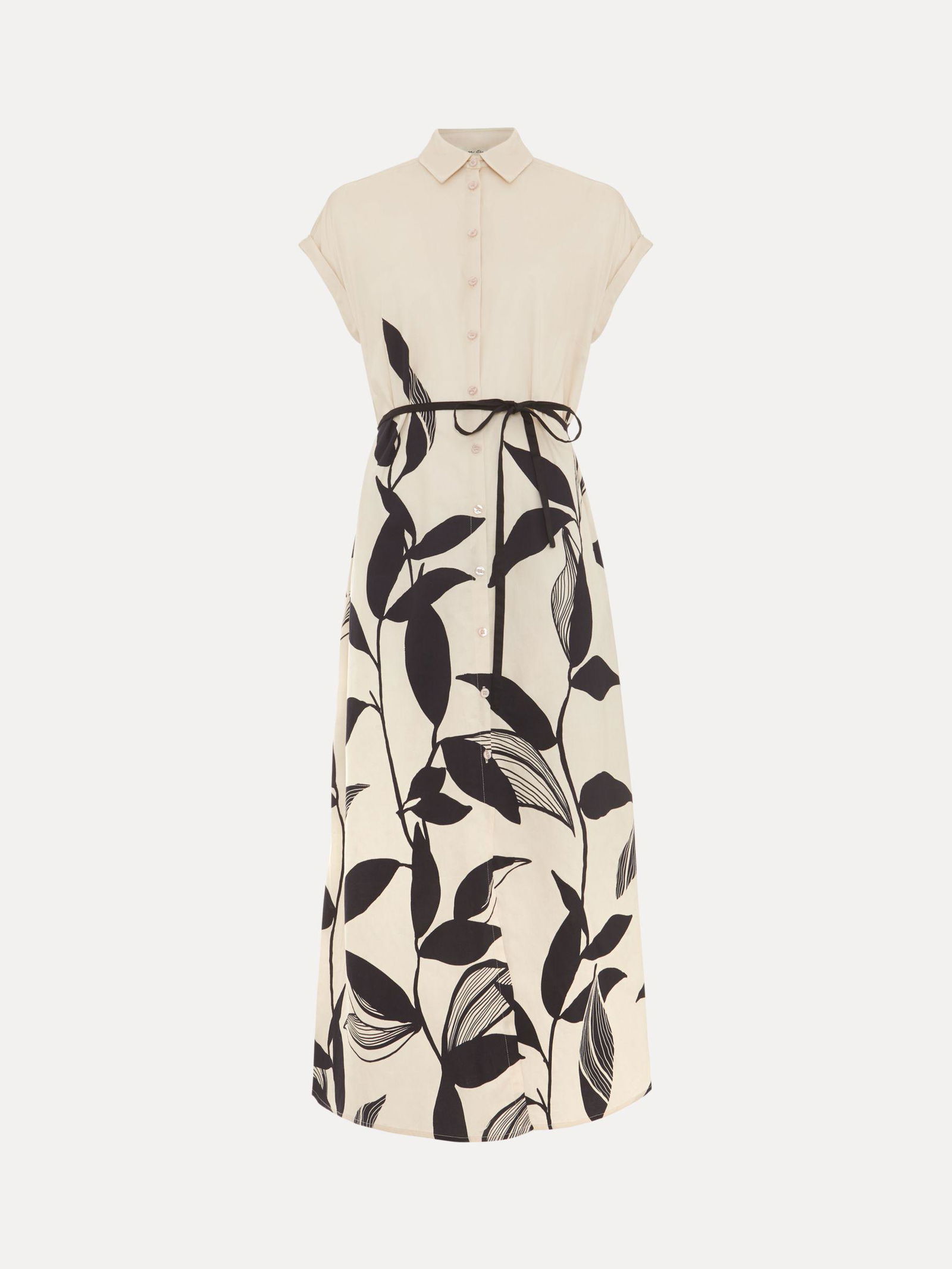 PHASE EIGHT Felicity Leaf Midi Dress in Black/Multi | Endource