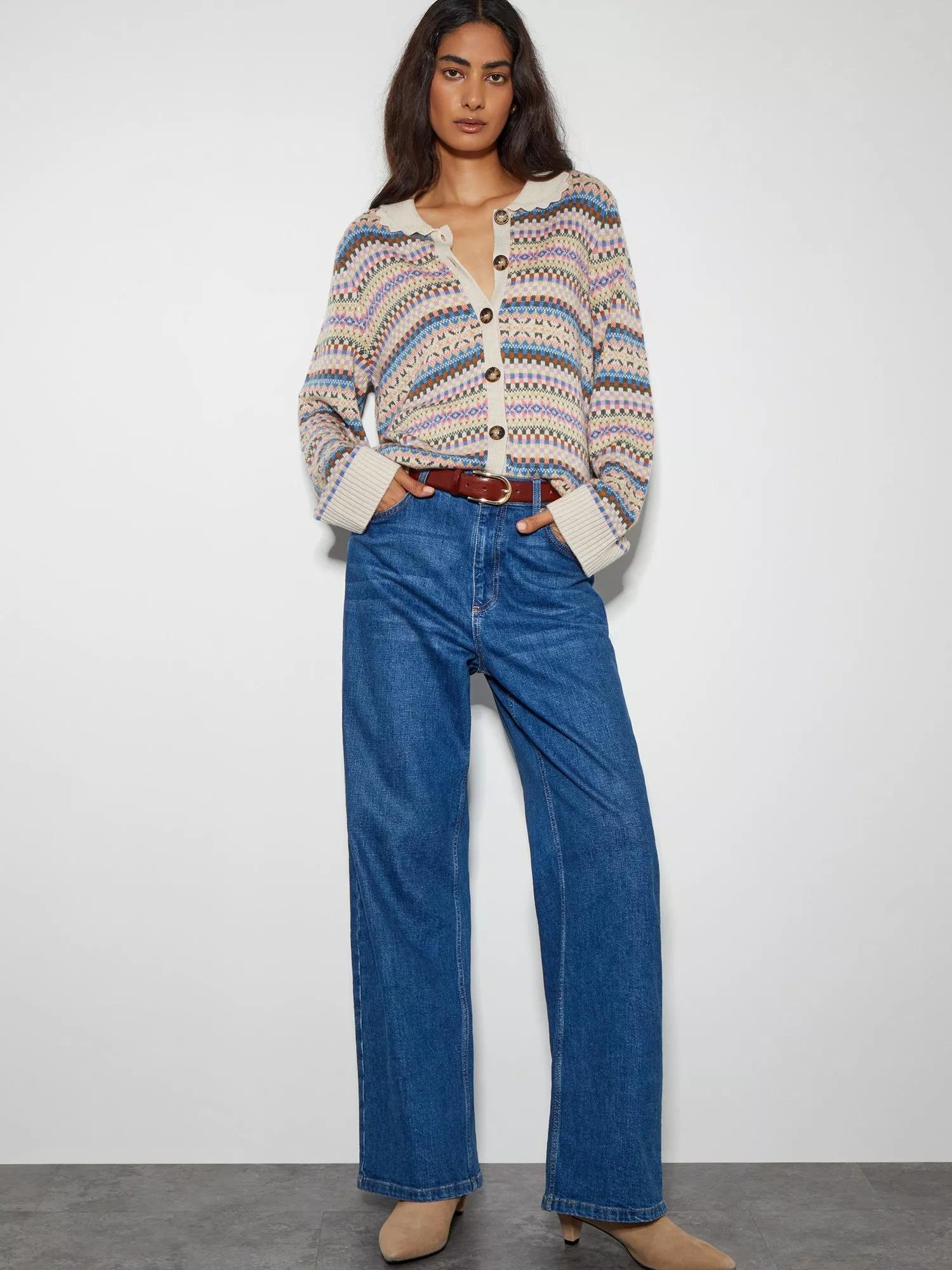 Monsoon Fair Isle Wool Blend Cardigan in Multi | endource