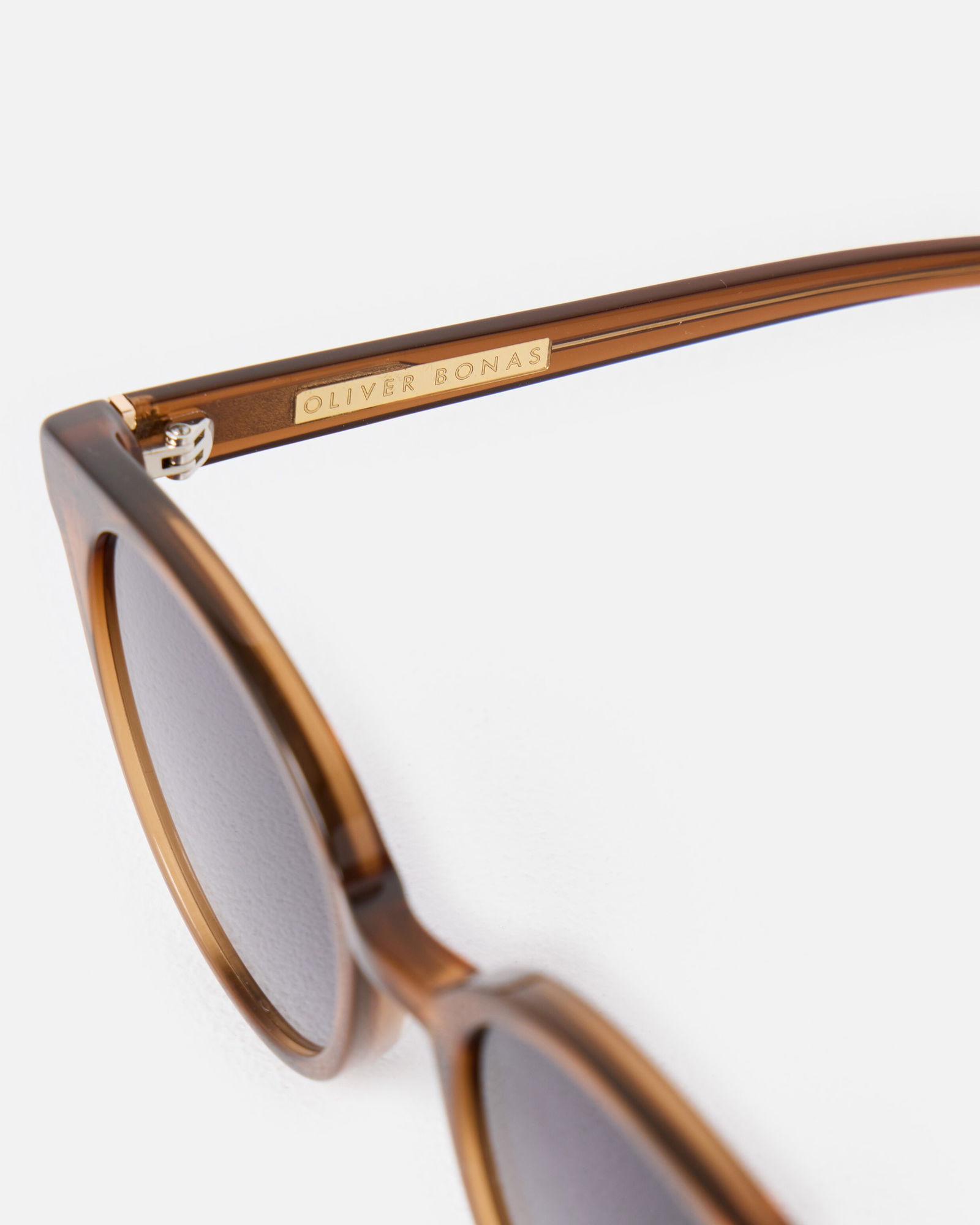 OLIVER BONAS Mocha Brown Preppy Acetate Sunglasses | endource