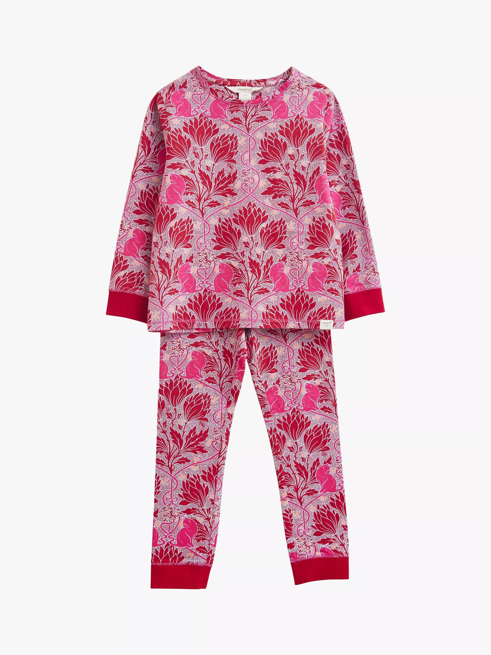 WHITE STUFF Mistletoe Cat Pyjamas in Pink | endource