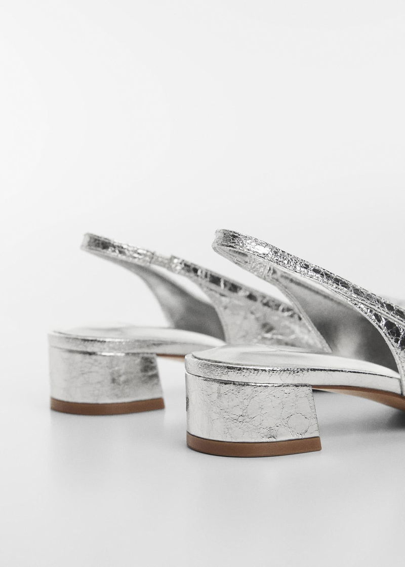 MANGO Sling Back Ballerina in Silver | Endource
